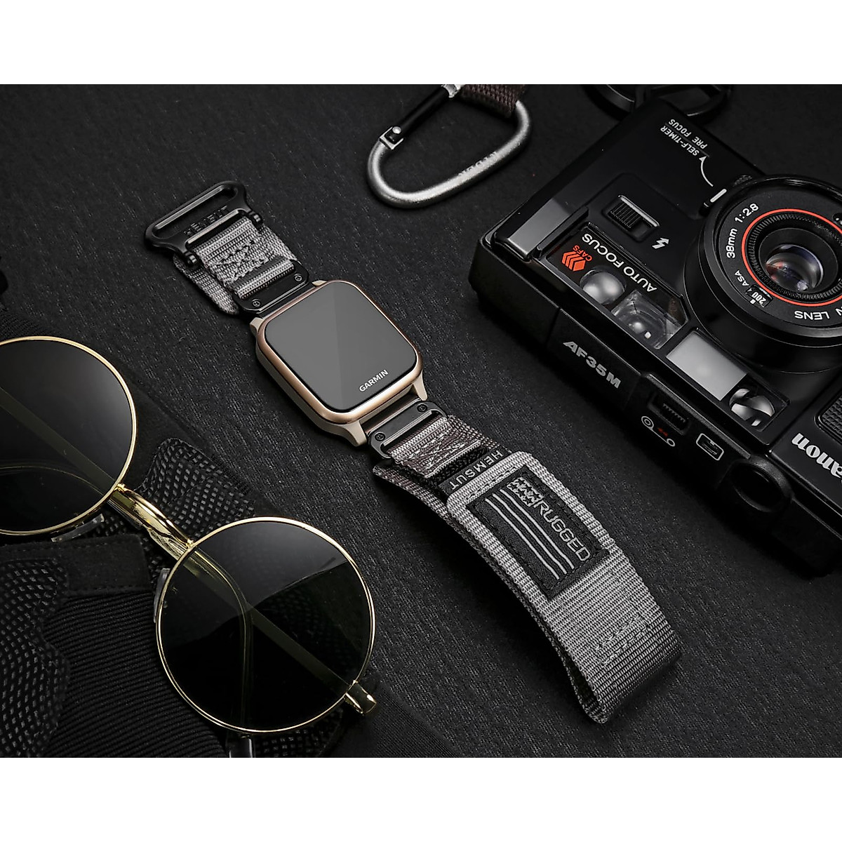 Compatible for Garmin Venu 2 (ONLY Venu 2, Not Venu 2S) /Venu 3 Quick Pins Watch Band, Super Rugged Nylon Sports Strap With Woven Loop Design