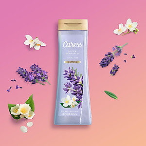Caress Body Wash for Women, Jasmine & Lavender Oil, Relaxing Shower Gel to Rest & Unwind, 20 fl oz, 4 Pack