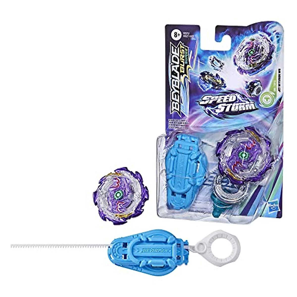 BEYBLADE Burst Surge Speedstorm Jet Wyvron W6 Spinning Top Starter Pack – Defense Type Battling Game Top with Launcher, Toy for Kids
