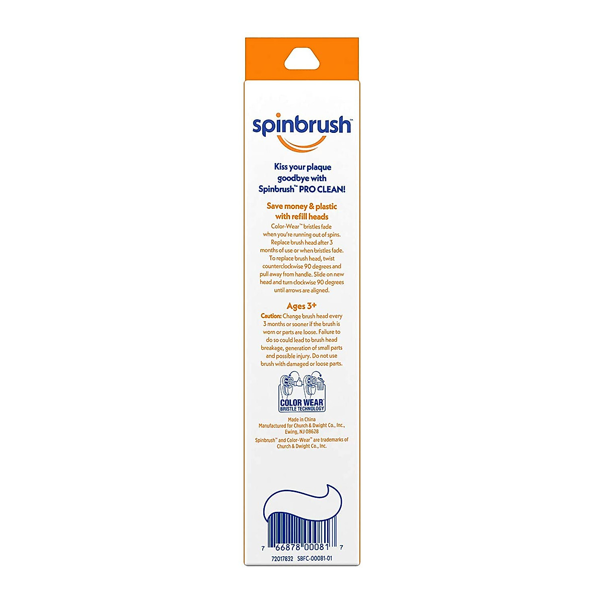 ARM & Hammer Spinbrush Pro-Clean Replacement Brush Heads, Medium 2 ea (Pack of 3)