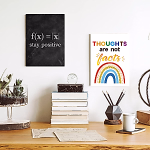 Funny Educational Canvas Wall Art-Saty Positive Poster Canvas Prints Framed Wall Art Painting Ready to Hang for Classroom/Math Room/School Decor-12 x 15 Inches