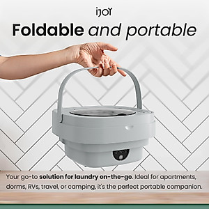 iJoy Portable Washing Machine Large Capacity Mini Portable Washing Machine for Dorms, Apartments and Hotels - Deep Cleaning Small Washing Machine for Underwear and Small Clothes. (White 12L)