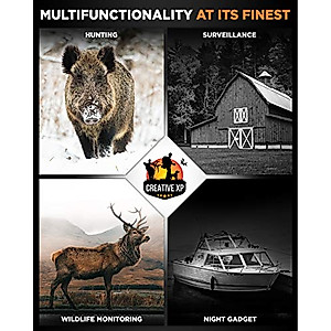 CREATIVE XP Infrared Night Vision Monocular Telescope for 100% Darkness - IR Digital Monocular, High-Tech Spy Gear for Hunting & Surveillance - Save Photo & Video with Card Reader Included