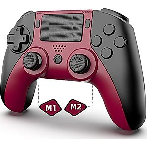 KENNEAS Wireless Pro Controller Compatible with Playstation 4/PS4 Pro/PS4 Slim, Immersive Vibration/6-axis Sensor/Precision Touchpad/600mAh battery/Programmable Back Button, 2023-Newest Gamepad