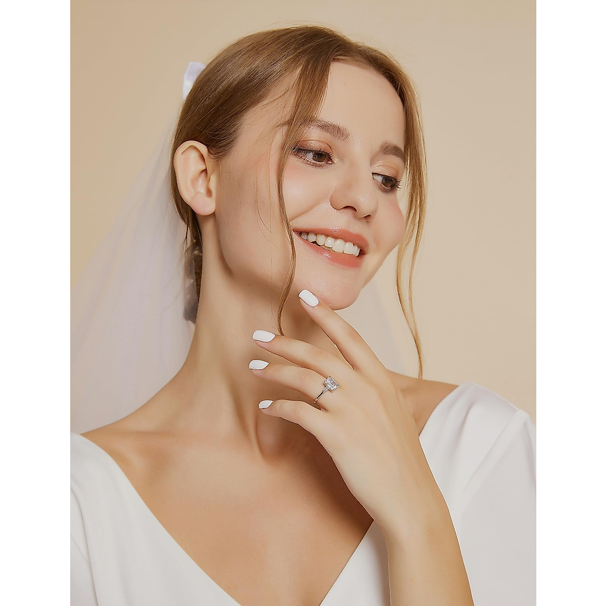 EAMTI 3CT 925 Sterling Silver Engagement Rings 3-Stone Emerald Cut Cubic Zirconia CZ Wedding Promise Rings for Her Wedding Bands for Women Size 6