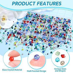 cridoz 1710 Pieces Crystal Glass Beads for Jewelry Making and Crafts, Colorful Beads for Bracelets, DIY Crafts and Home Ornaments