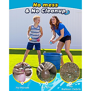 SOPPYCID 12PCS Reusable Water Balloons - Quick Fill Water Balls Toys For Toddler Age 4-8 - Refillable Magnetic Self-Sealing Water Splash Bomb For Summer Party Pool Outdoor Beach Toys for kids Age 8-12