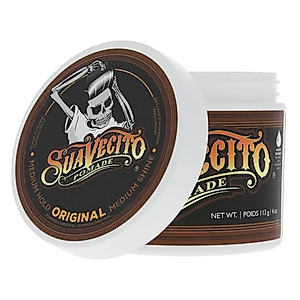 Suavecito Pomade Original For Men 4 oz, 1 Pack - Medium Shine Water Based Wax Like Flake Free Hair Gel - Easy To Wash Out - All Day Hold For All Hairstyles