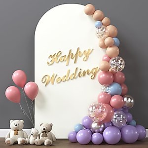 CANKOO 7.2FT Wedding Arch Backdrop Cover, Spandex Fitted Arch Cover for Round Top Chiara Backdrop Stand, Arch Backdrop Stand Cover for Birthday Party Decoration (Ivory White)