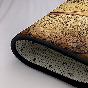 Magical Compass Washable Area Rugs,Old Vintage Retro Compass On World Map Soft Large Floor Carpets Non-Skid Rug for Kids Room Living Room Bedroom Home Decor 6.6x4 Ft