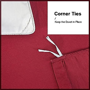 Plushii Duvet Cover Twin Size Set - 1 Duvet Cover with 1 Pillow Shams - 2 Pieces Comforter Cover with Zipper Closure - Ultra Soft Brushed Microfiber, Red