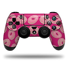 WraptorSkinz Vinyl Decal Skin Compatible with Sony PS4 Controller PlayStation 4 Original Slim and Pro Donuts Hot Pink Fuchsia (Controller NOT Included)