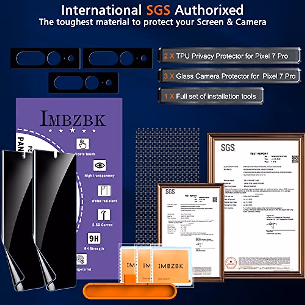 IMBZBK [2+3 pack] for Google Pixel 7 Pro Privacy Screen Protector [Not Glass] Accessories 2 Pack Flexible Privacy Screen for Pixel 7 Pro 3 pack Tempered Glass Camera lens protector case friendly