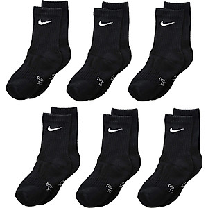 Nike Kids Dri-Fit Performance Basic Crew (Toddler/Little Kid) Black 4-5 (7-10 Toddler)