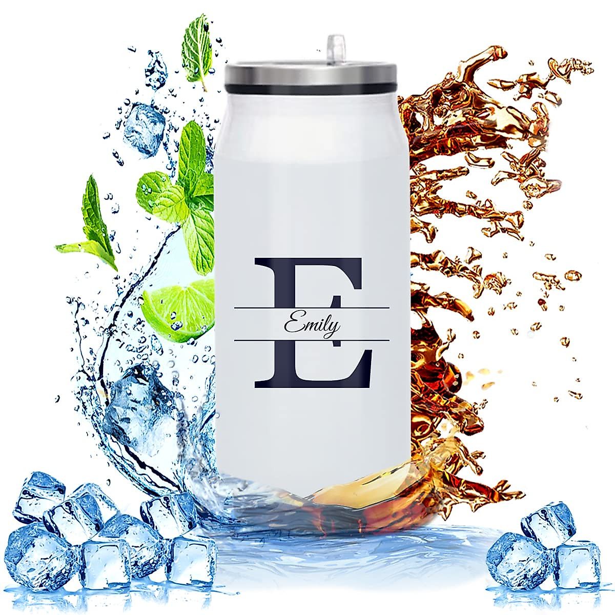 Personalized Stainless Steel Water Bottle - Custom Gifts for Girlfriend from Boyfirend Personalized Cups with Photo to Girlfriends Gifts 13.7oz