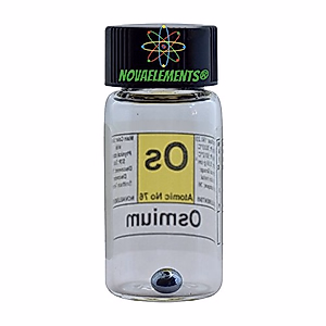 Osmium Metal Element 76 Sample Os, Pure 0.5 Grams 99,99% Inside Labeled Glass Vial