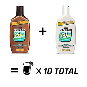 GoPong Sunscreen Flask 2 Pack - Tropic Tan Classic Bottle Style, Includes Funnel and Liquor Pour Spout