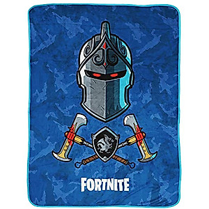 Jay Franco Black Knight Blue Camo Throw Blanket (Official Fortnite Product)