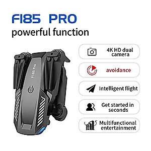 BMFHJEQ Drone with Dual 4K HD FPV Camera - FPV Camera Remote Control Toys with 2.4GHz Technology, Altitude Hold, Headless Mode, 360° Flip, One Key Take Off/Land, Gifts for Children (Black)