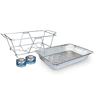 Sterno Buffet Kit Catering-to-Go Chafing Dish Buffet Set - Chafing Dishes for Buffet with Chafing Fuel Cans, Catering Food Warmers & Food Warming Trays for Buffet Party - 4-Piece Chafing Dish Set