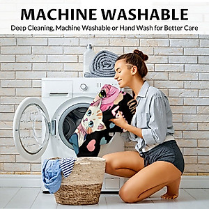 Kids Girls Blanket - 50x40 Inches Small Blanket for Kids, Girls - Soft Plush Blankets for Bed, Couch, Sofa - Black Cute Fuzzy Throws Gifts for Cat Lovers