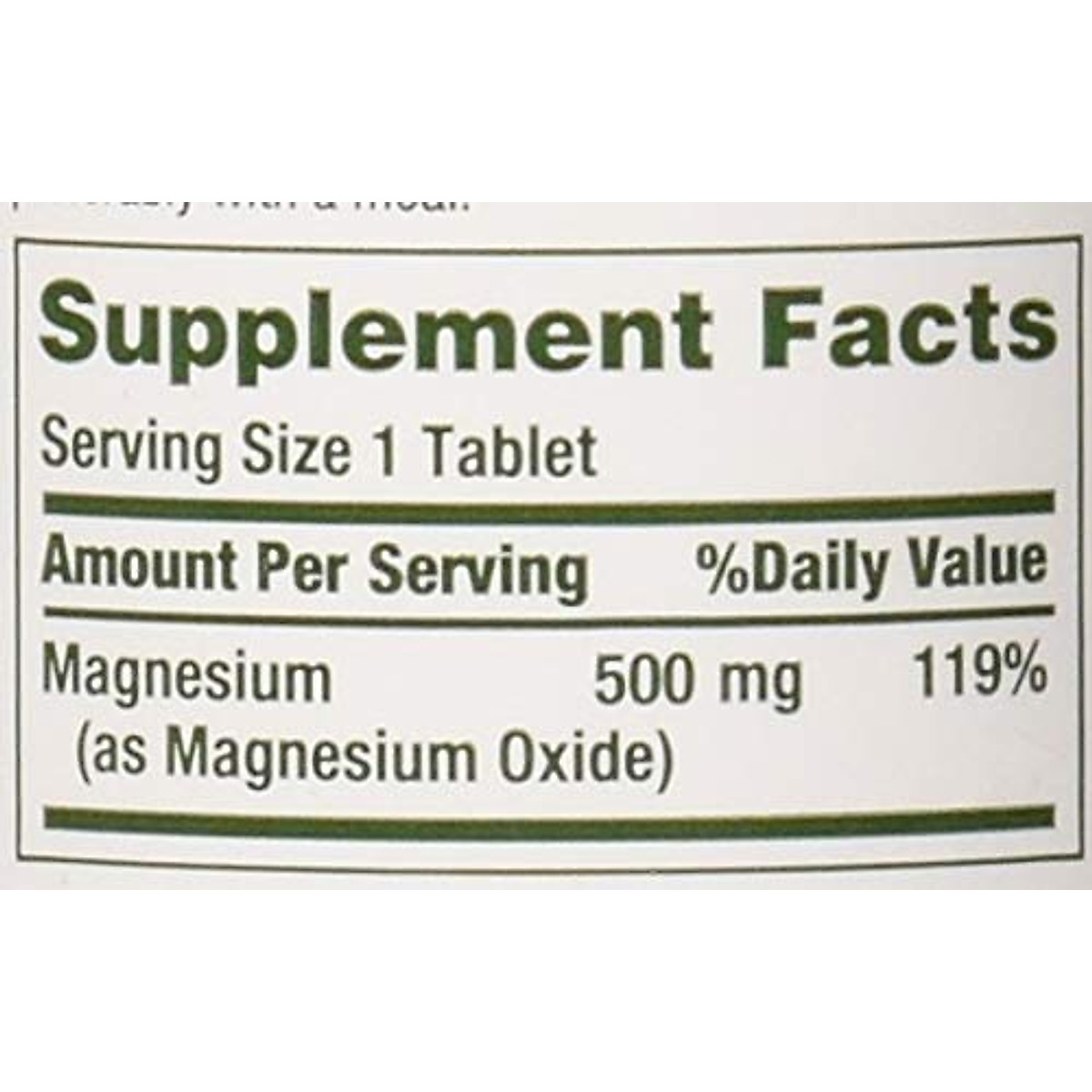 Nature's Bounty Magnesium 500 mg Tablets 100 ea (Pack of 2)