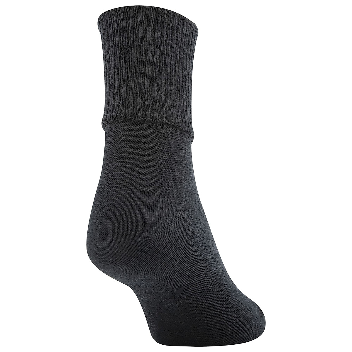 GOLDTOE Women's Classic Turn Cuff Socks, Multipairs, Black (6-Pairs), Medium