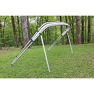 Vortex Direct Royal Blue Fabric Square Tube Frame 4 Bow Bimini Top, 12' Long 91"-96" Wide, 54" Tall