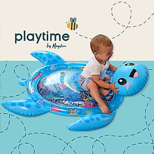 MAGIFIRE Tummy Time Water Mat for Infants 3-12 Months Old, Sea Turtle Measures 36 Inches x 46 Inches, Water Mat for Babies, BPA-Free, Tummy Time Toys