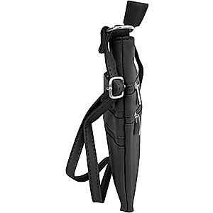 Roma Leathers Cross Body Purse - Premium Quality Leather - Designed in USA, Black