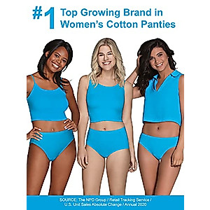 Fruit of the Loom Women's Eversoft Cotton Bikini Underwear, Tag Free & Breathable, Blend-12 Pack-Grey/Blue/Purple, 7