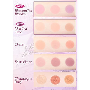 I'm Meme Palette - Afternoon Tea Blusher | Blossom Tea Blended, Cool Tone Blush for Cheek, Soft Pink, Peach, Lavender, 3 Shades Palette, Matte Powder Blush for Face & Cheeks, For All Skin Tones, 0.4oz
