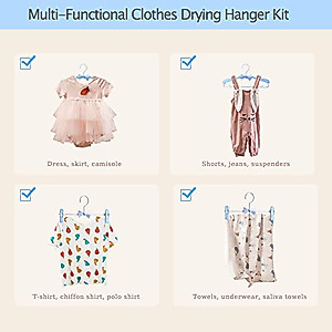 Jacriah Baby Hangers for Nursery Closet, 20 Pack No-Slip Children Clothes Hangers Set, Adjustable Infant Pant Hanger for Newborn, Blue Durable Thicken Toddlers Kids Coat Hangers, Cute Bow Tie Shaped