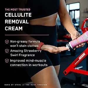SteelFit Buns of Steel Cellulite Cream | 30-45 Days of Supply | Heat-Activated Maximum Definition Cream for Tight & Toned Glutes | Firming Body Lotion for Pre & Post Workout