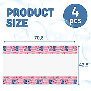 BELMAKS 4 PCS Party Tablecloth Birthday Girl Pink Tablecloth 70" x 42" Baby Shower Decorations for Girl Pink Birthday Decorations Table Cloth for Party