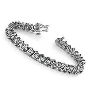 Madina Jewelry 5.00 ct Round Cut Diamond S-Type Tennis Bracelet