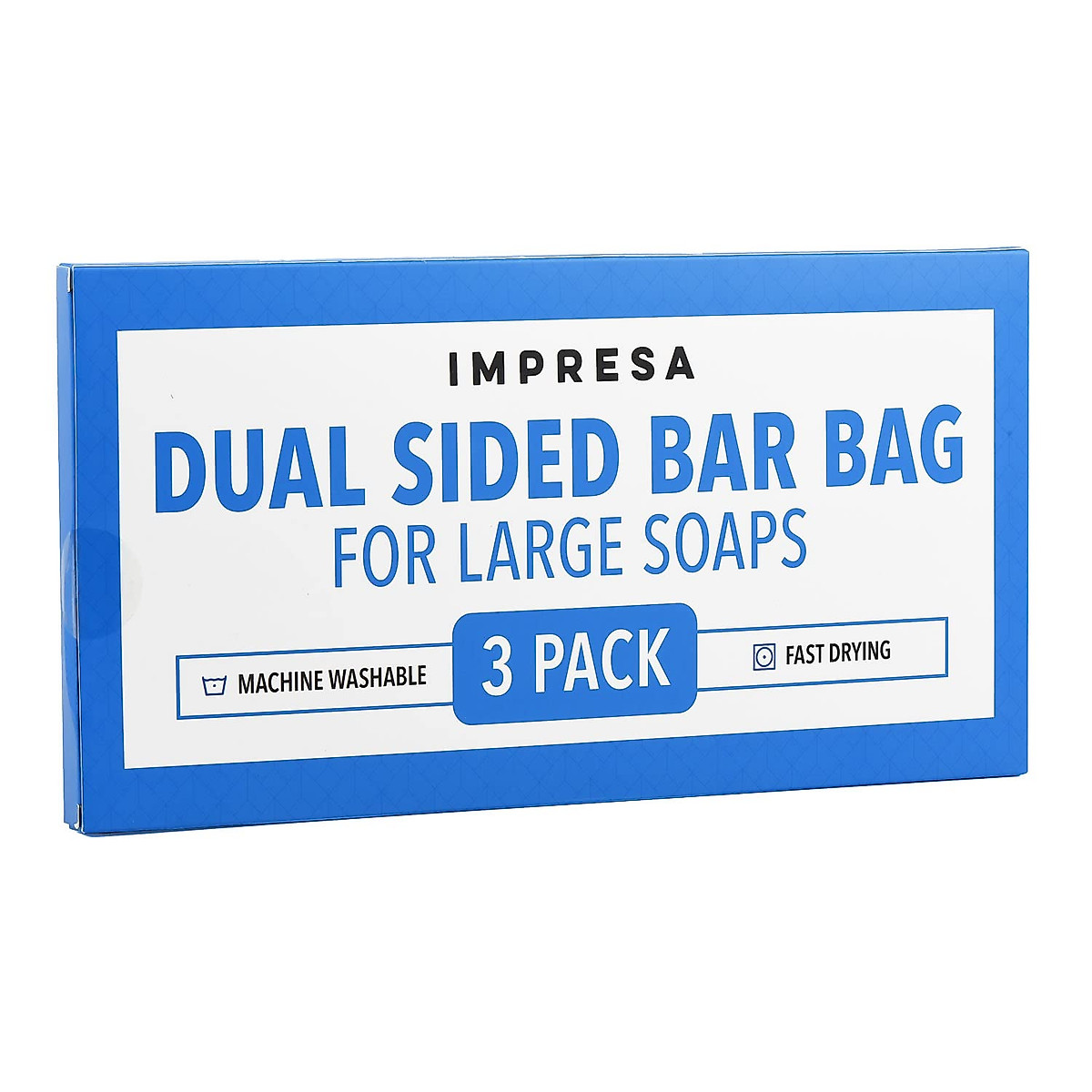 IMPRESA [3 Pack] Exfoliating Large Bar Soap Saver Pouch fits Duke Cannon Bar Soaps, Soap Scrubber Pouch Holds Up To 4.58 x 2.75 x 1.5 Inches Soaps