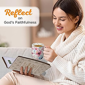 Christian Art Gifts Ceramic Coffee or Tea Mug Set for Women, Seeds of Love Garden Blooms Design Bible Verse Mug Set, Boxed Set of 4 Coffee Cups