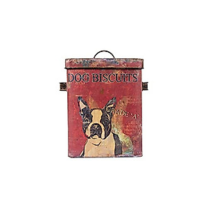 Creative Co-Op Vintage Metal Container with Dog Illustration and Lid, Multicolor