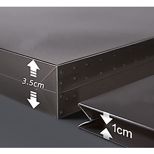 2 Pcs Plastic Art Portfolio,Arts Storage Case A3 Poster Storage Bag with Handle,Waterproof Fold Edge Folder for Artwork,Frosted Large Poster Storage Containers for Drawing Sketch Photography Poste-Black