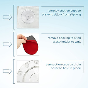 Charmont Luxury Bath Pillow Set, Relaxing Spa Bathtub Headrest for Head and Neck Support, Slip Resistant Waterproof Bathtub Cushion Strong Suction for Soaking Tub 3D Air Mesh with Accessories