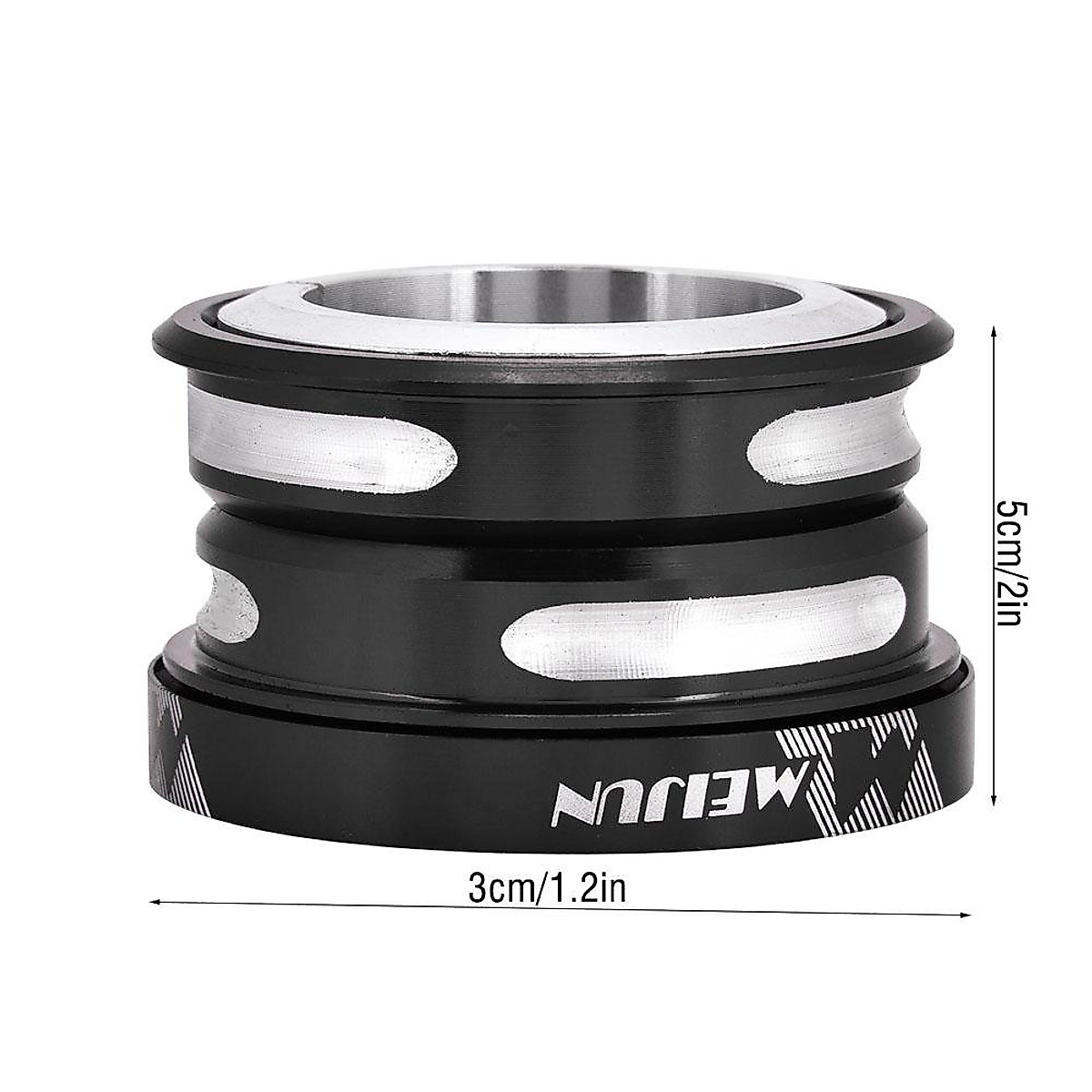 Bike Headset, Aluminum Alloy Solid 44mm Internal Sealed Bearing Headset Accessory for Mountain Bike (Black)