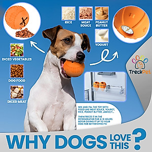 TRECKPET Dog Enrichment Toys Bundle-Dog Treat Toy & Dog Treat Ball-Quality Stuffable Dog Toy-Interactive Dog Treat Dispenser Toy and Durable Rubber Chew Toys for Small and Medium Dogs Up to 50Lbs