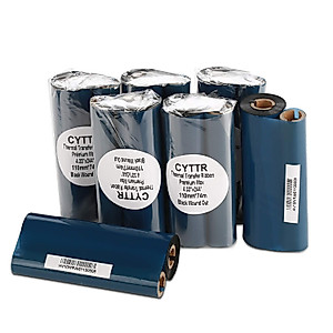 CYTTR 4.33" x 244' Thermal Transfer Ribbon - 1 Roll. Resin Enhanced Wax 1/2 Inch Core Ink Out for Zebra Eltron Datamax Zebra GC420t GK420t GX420t TLP2442 TLP2844