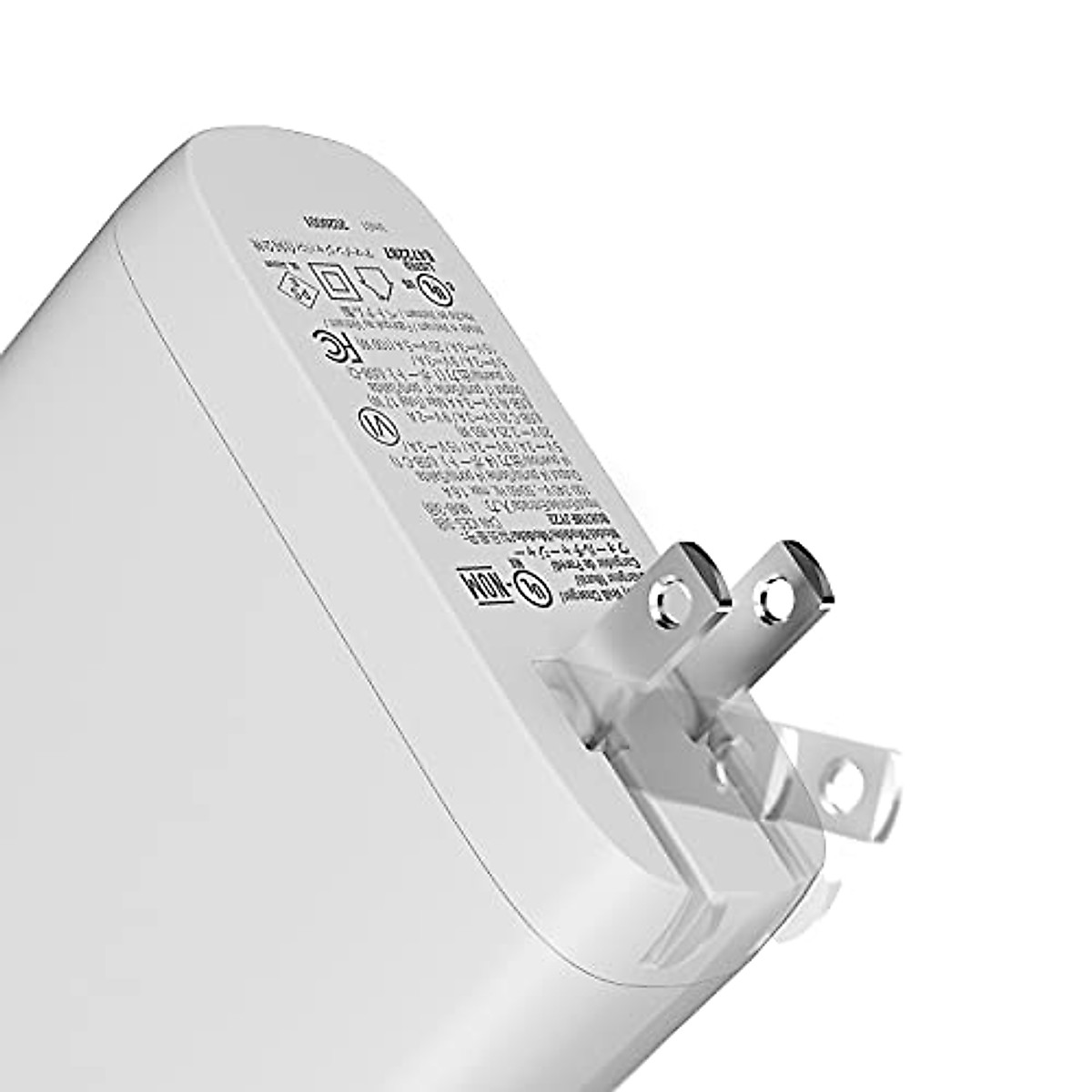 Amazon Basics 100W Four-Port GaN Wall Charger w/ 2 USB-C (100W,18W) & 2 USB-A Ports (12W) w/PD for Laptops, Tablets & Phones (iPhone 16/15/14/13/12/11/X, iPad, Mac, Samsung, and More), Non-PPS, White