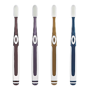 Healifty 4pcs Toothbrush Holders Silicone toothbrushes bristles Toothbrush Soft Toothbrush for Teeth Manual Toothbrush for Adults Electric Toothbrush Teenagers Electric Toothbrush