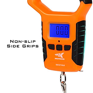 KastKing Fish Scale, Water Resistant Digital Scale with Ruler, 110lb Capacity, Dual Mode – Pounds/Ounces & Kilograms, Light, Strong ABS Frame, Non-Slip Handle, Retractable 38 inch Tape Measure