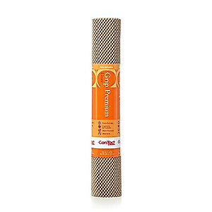 Con-Tact Brand Beaded Grip Durable Adhesive Non-Slip Shelf and Drawer Liner, 12" x 5', Taupe