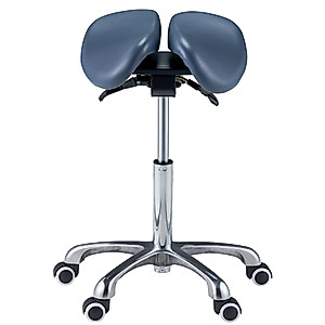 Master Massage Berkeley Ergonomic Split Style Saddle Stool in Royal Blue