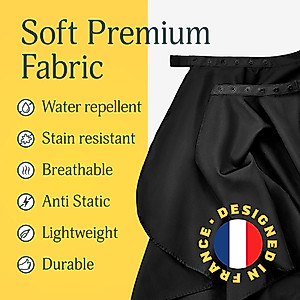 Lilexo Barber Cape - Professional Large Salon Hair Cutting Cape for Men with Snap Closure, 66" x57” Water Resistant Unisex Adults Black Hair Stylist Gown for Haircut Hairdresser Styling